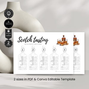Whisky Scotch Tasting Score Sheets Card Template, Scotch Night ...