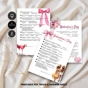 Galentine's Day Trivia Quiz & Answer, Girls Night Out, Bows Cocktails ...
