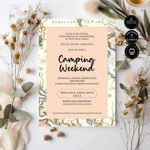 Hiking Invitation Card - Etsy