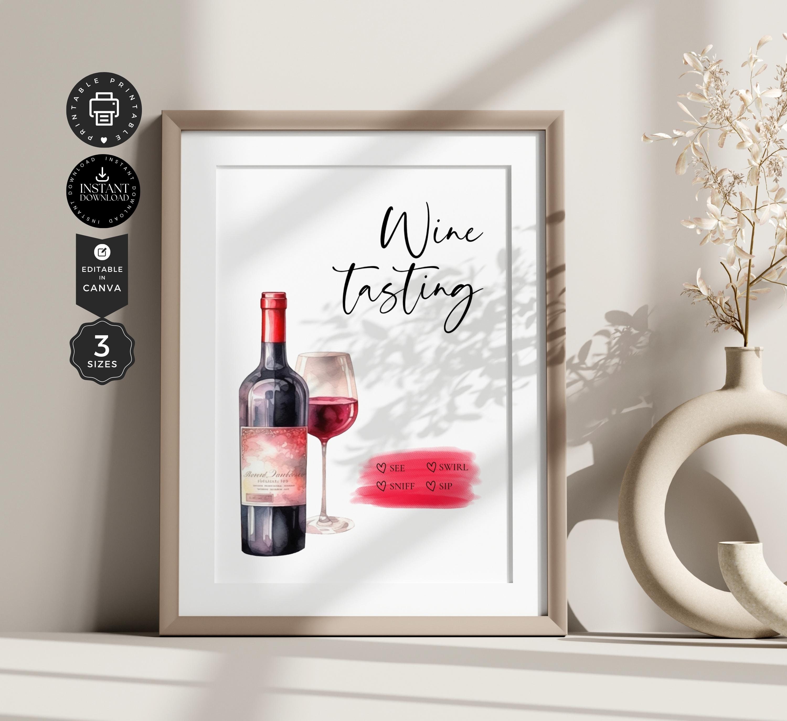 Wine Tasting Sign Printable Template, Blind Wine Tasting, Welcome to ...