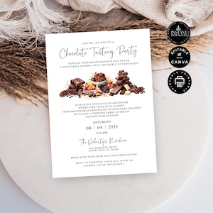 Chocolate Tasting Party Invitation Template, Home Party Invite ...