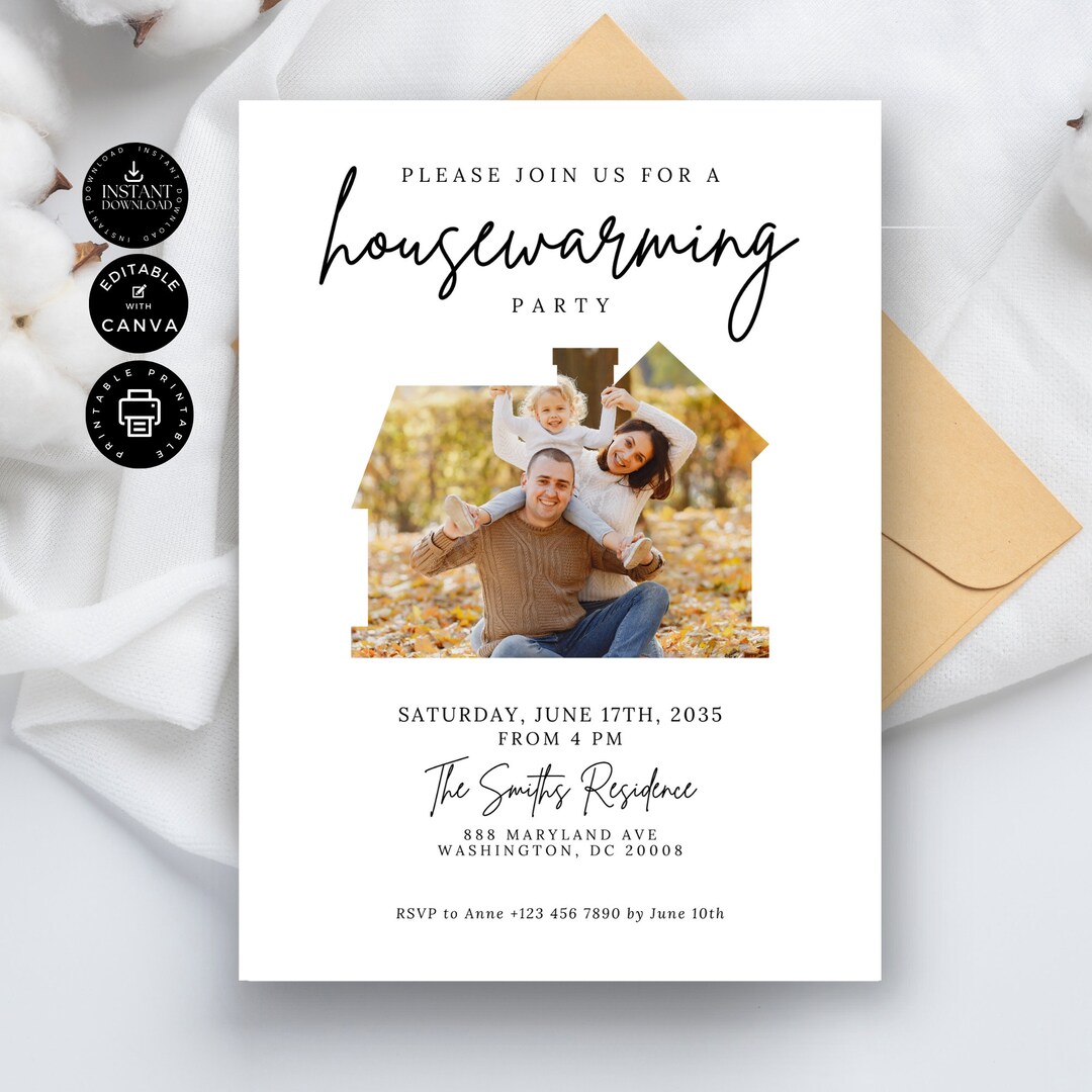 Housewarming Invite, New House Party, We're All Settled in Family ...