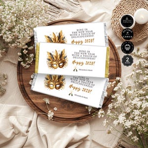 New Year's Chocolate Candy Wrapper Template, Candy Bar, Hershey & Aldi ...