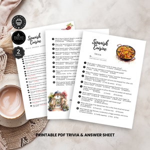 Spanish Cuisine Trivia Quiz & Answer, Party Night, Home Party, Get ...