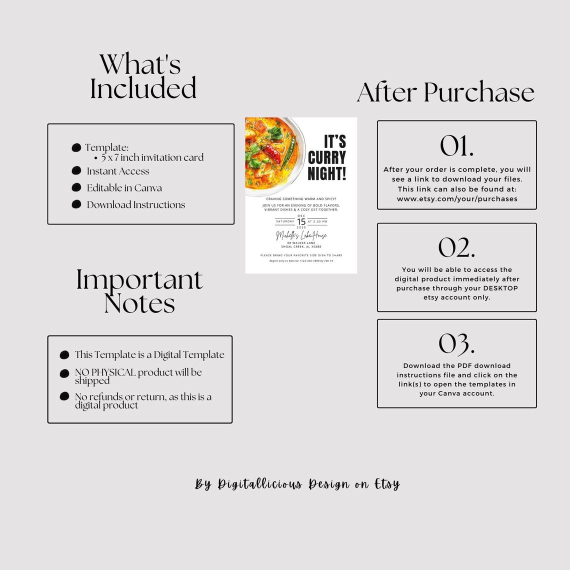 It's Curry Night Dinner Party Invitation Template, Gathering, Reunion ...