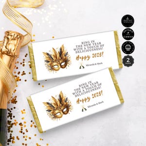 New Year's Chocolate Candy Wrapper Template, Candy Bar, Hershey & Aldi ...