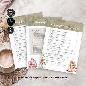 Tea Party Etiquette Question & Answer, High Tea Manners, Trivia, Tea ...