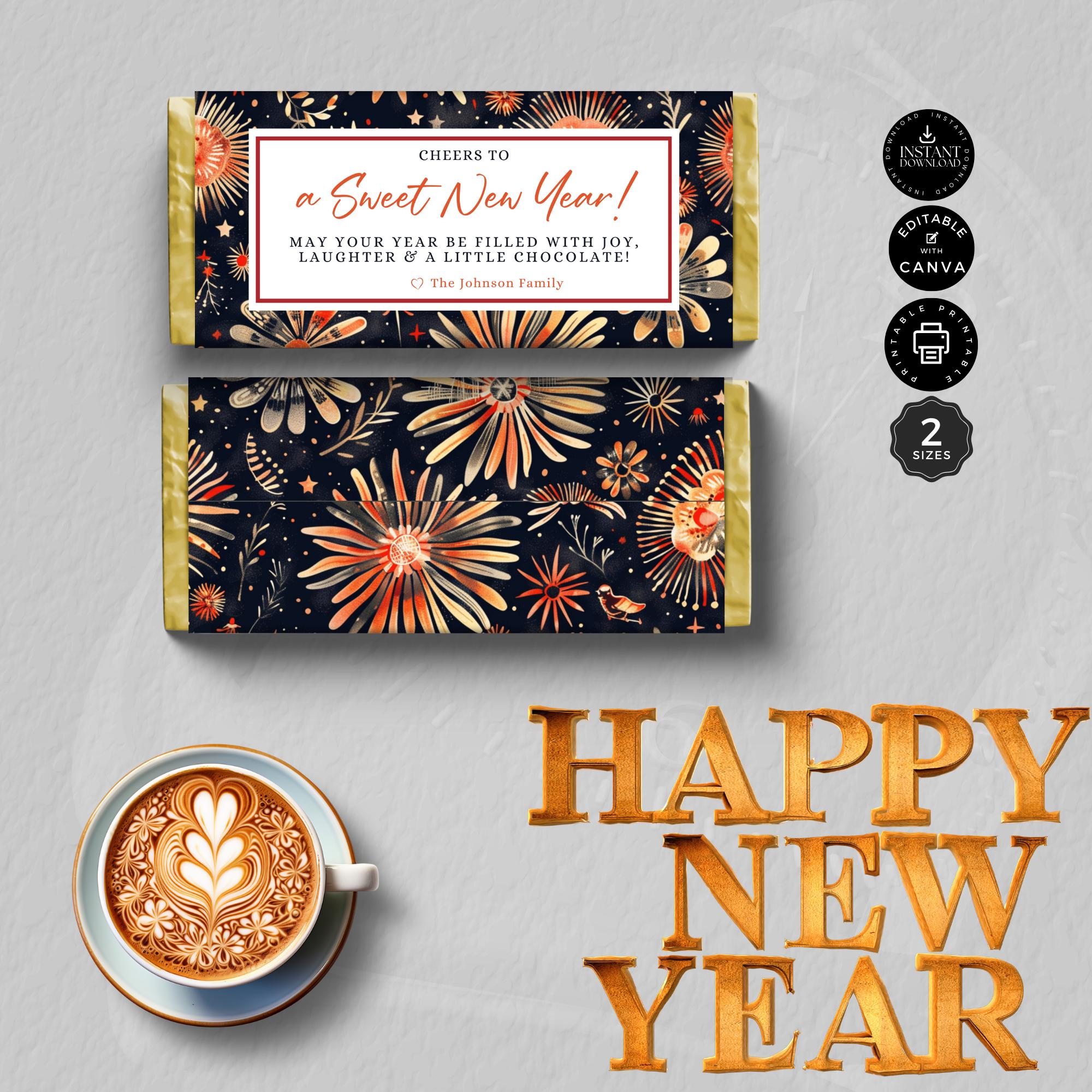 New Year's Chocolate Candy Wrapper Template, Candy Bar, Hershey & Aldi ...