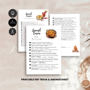Spanish Cuisine Trivia Quiz & Answer, Party Night, Home Party, Get ...