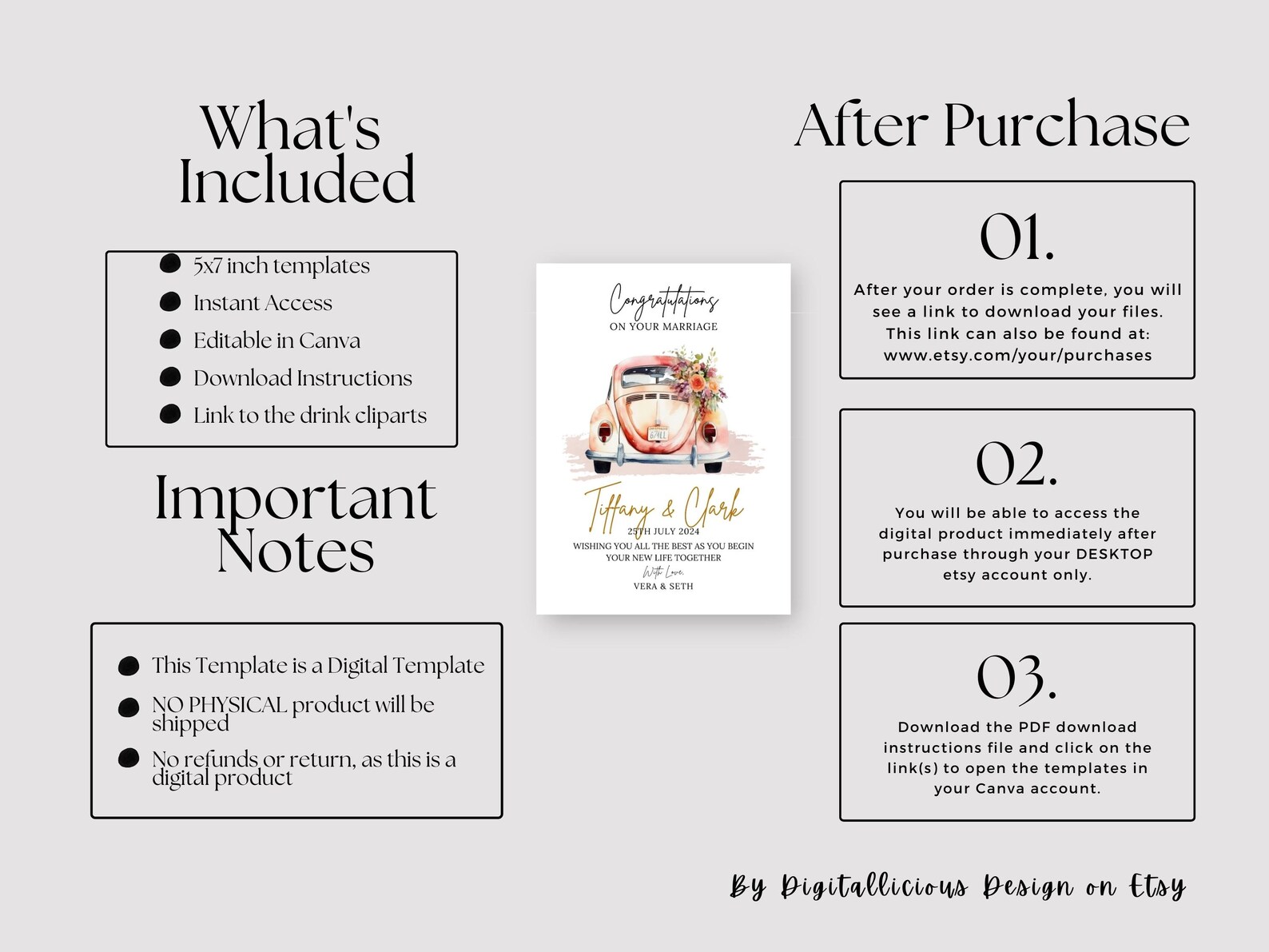 Printable Wedding Card Template, Congratulations on Your Marriage ...