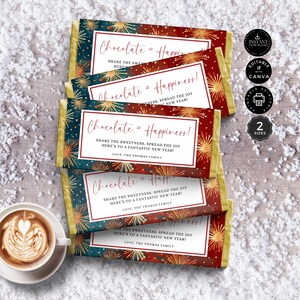 New Year's Chocolate Candy Wrapper Template, Candy Bar, Hershey & Aldi ...