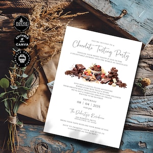 Chocolate Tasting Party Invitation Template, Home Party Invite ...