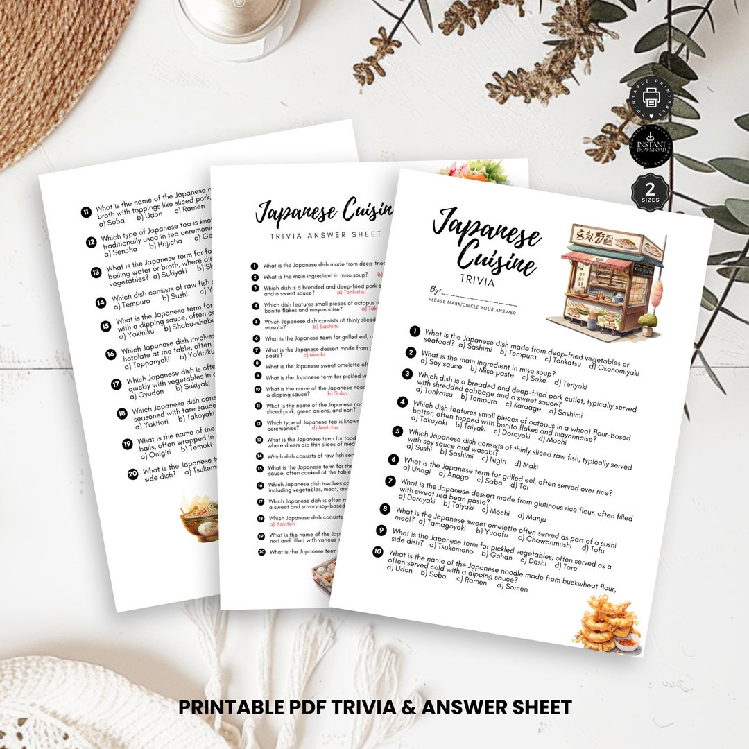 Japanese Cuisine Trivia Quiz & Answer, Exploring Japan Food, Family ...