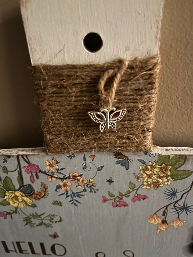 Dual-sided Wall Hanging/countertop Decor, Upcycled Cutting Board, Hello ...