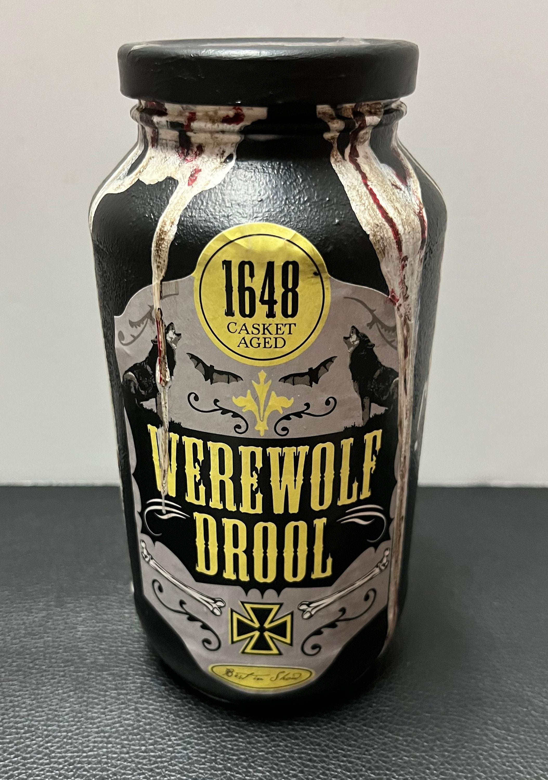 Four Pieces Halloween Decor, Upcycled Jars/containers, Demons Blood ...