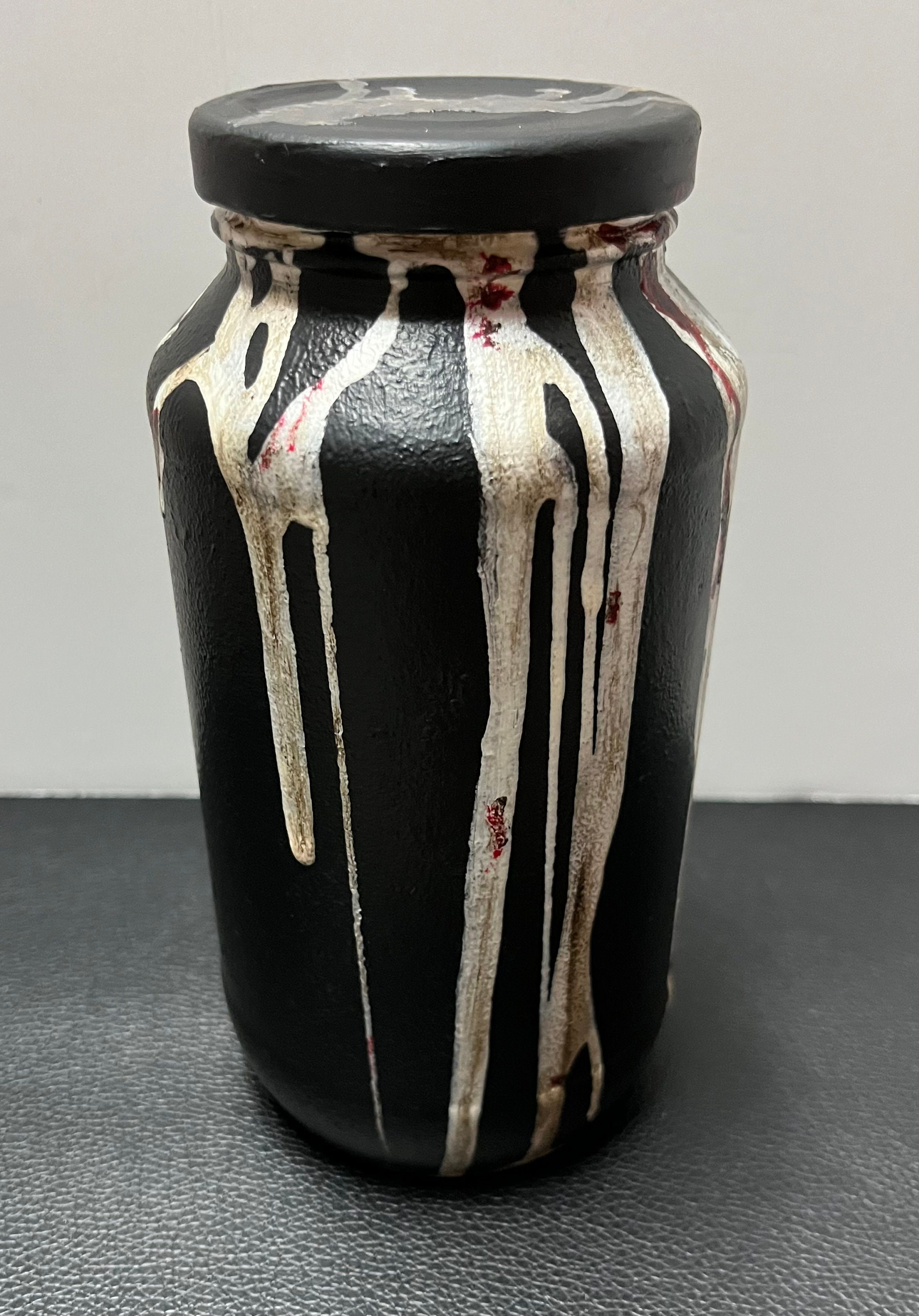 Four Pieces Halloween Decor, Upcycled Jars/containers, Demons Blood ...
