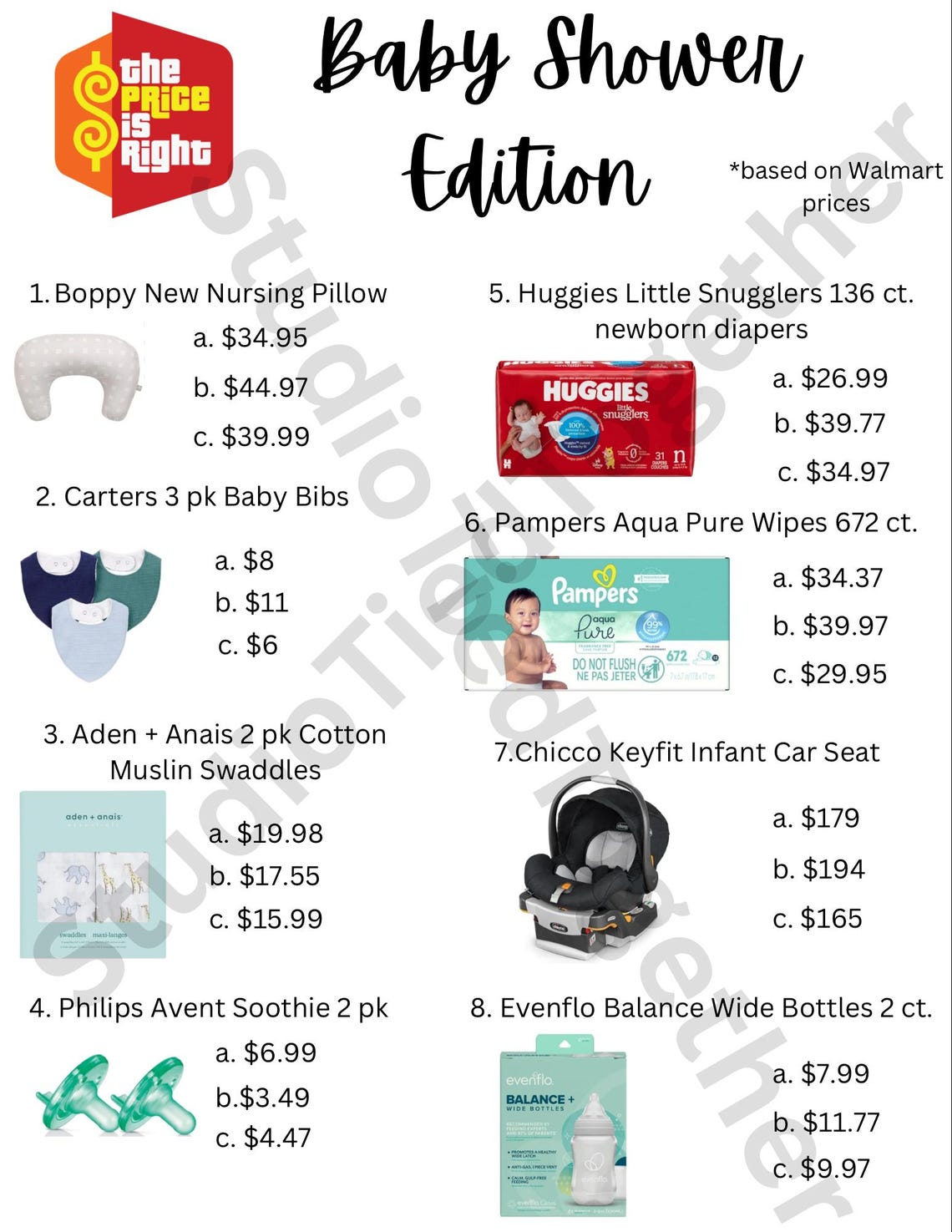 The Price is Right Baby Shower Edition - Etsy