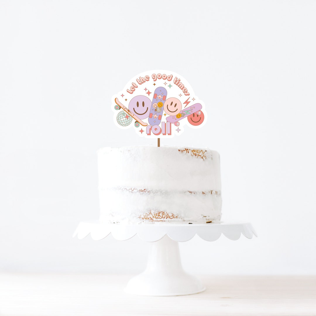 Skateboard Cake Topper Printable, DIY Skateboard Party Decoration ...