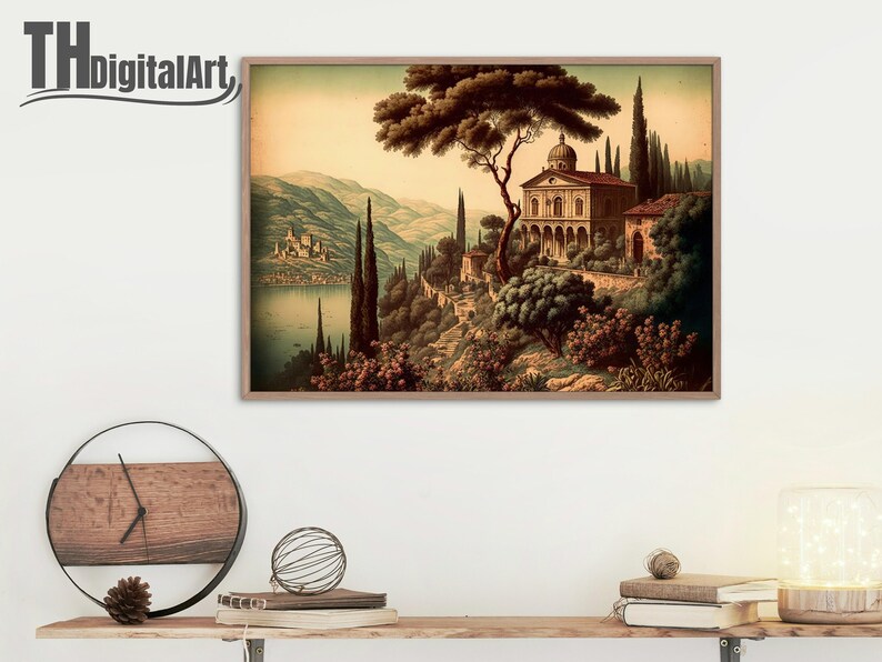 Vintage Italian Landscape,printable Wall Art,autumn Landscape,rustic ...