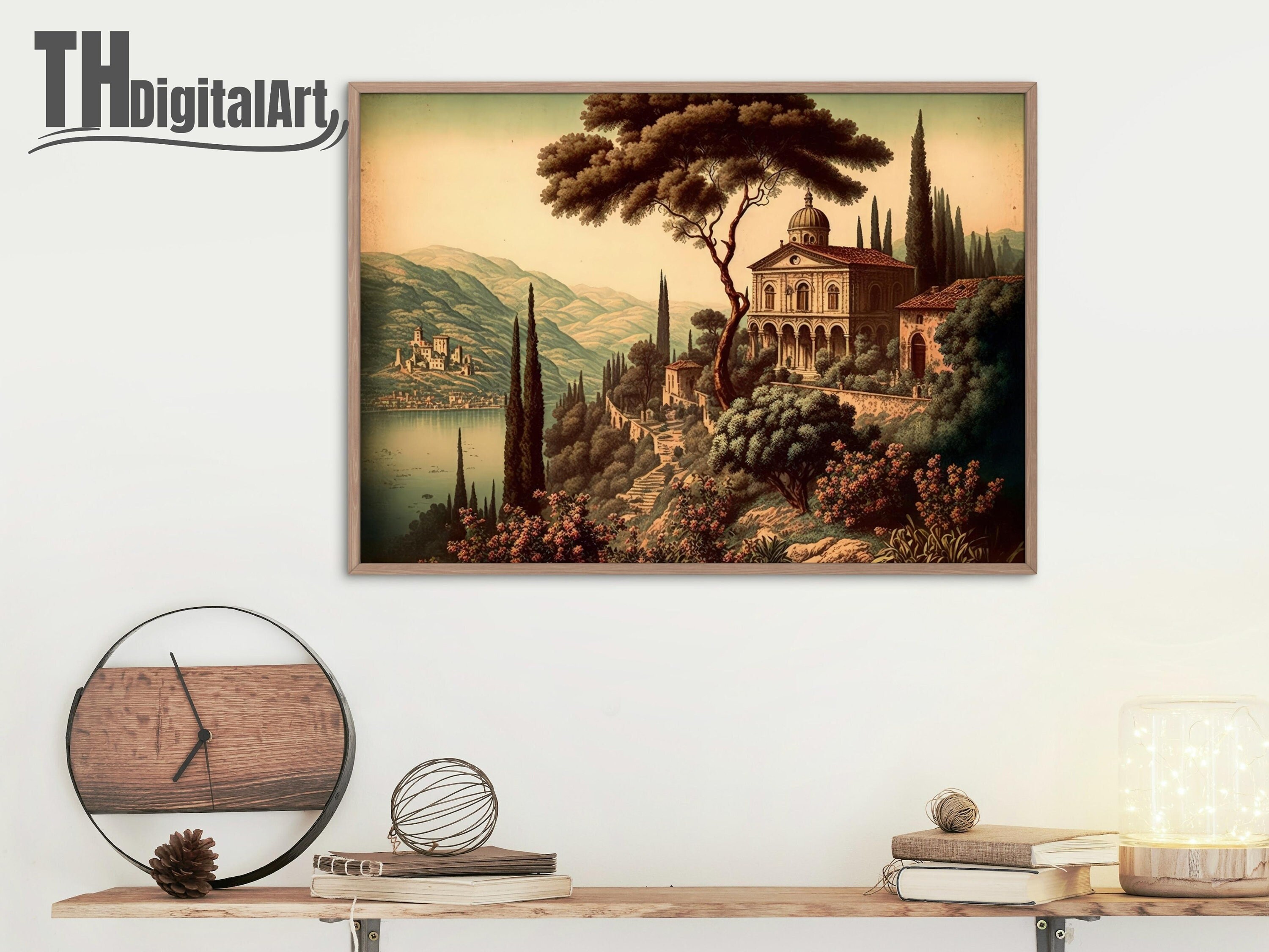 Vintage Italian Landscape,printable Wall Art,autumn Landscape,rustic ...