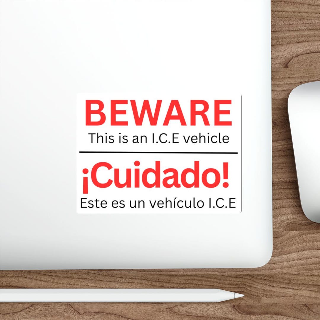 Beware I.C.E Vehicle Identification Die-cut Stickers | Bold Warning Decals for Cars, Laptops ...