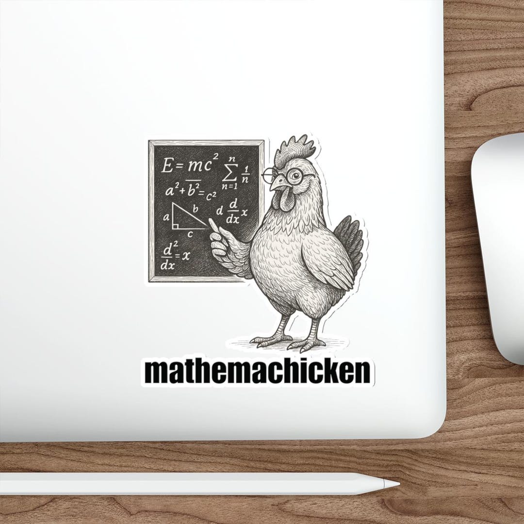 Mathemachicken | Funny Math Chicken Die-cut Stickers | Gift for ...