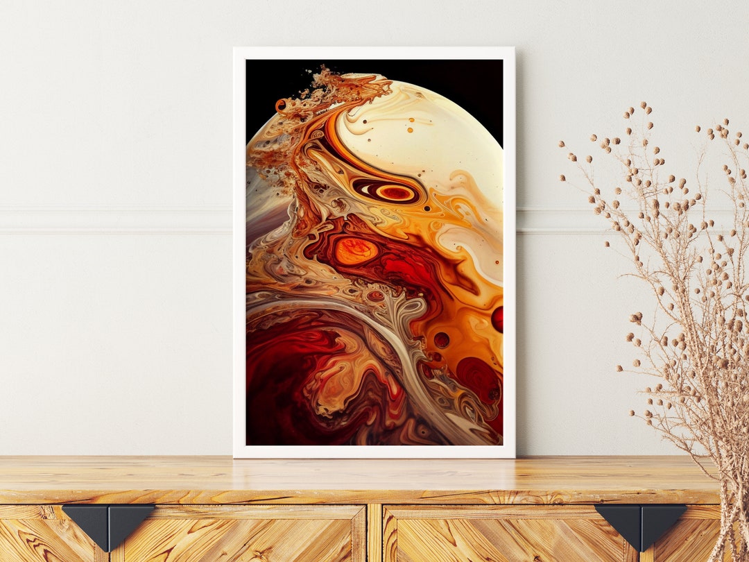 Jupiter Art Print: Digital Download of Abstract Wall Art Alcohol Ink ...