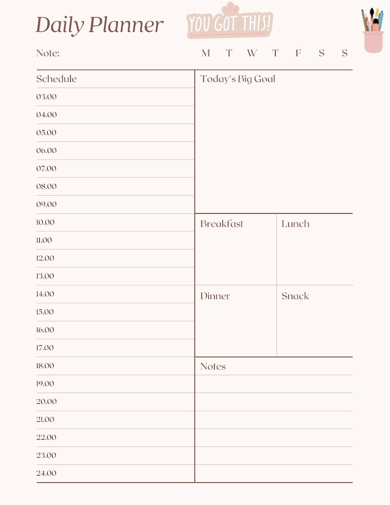 Daily Personal Planner, Self-improvement, Weekly Planner, Gratitude ...