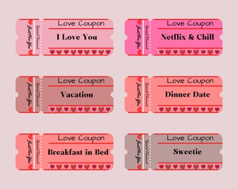 EDITABLE Love Coupon, Valentine's Day Gift, Customizable Printable ...
