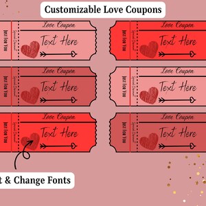 EDITABLE Love Coupon, Valentine's Day Gift, Customizable Printable ...