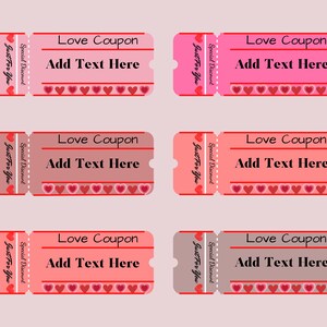 Editable Love Coupon, Valentine's Day Gift - Etsy