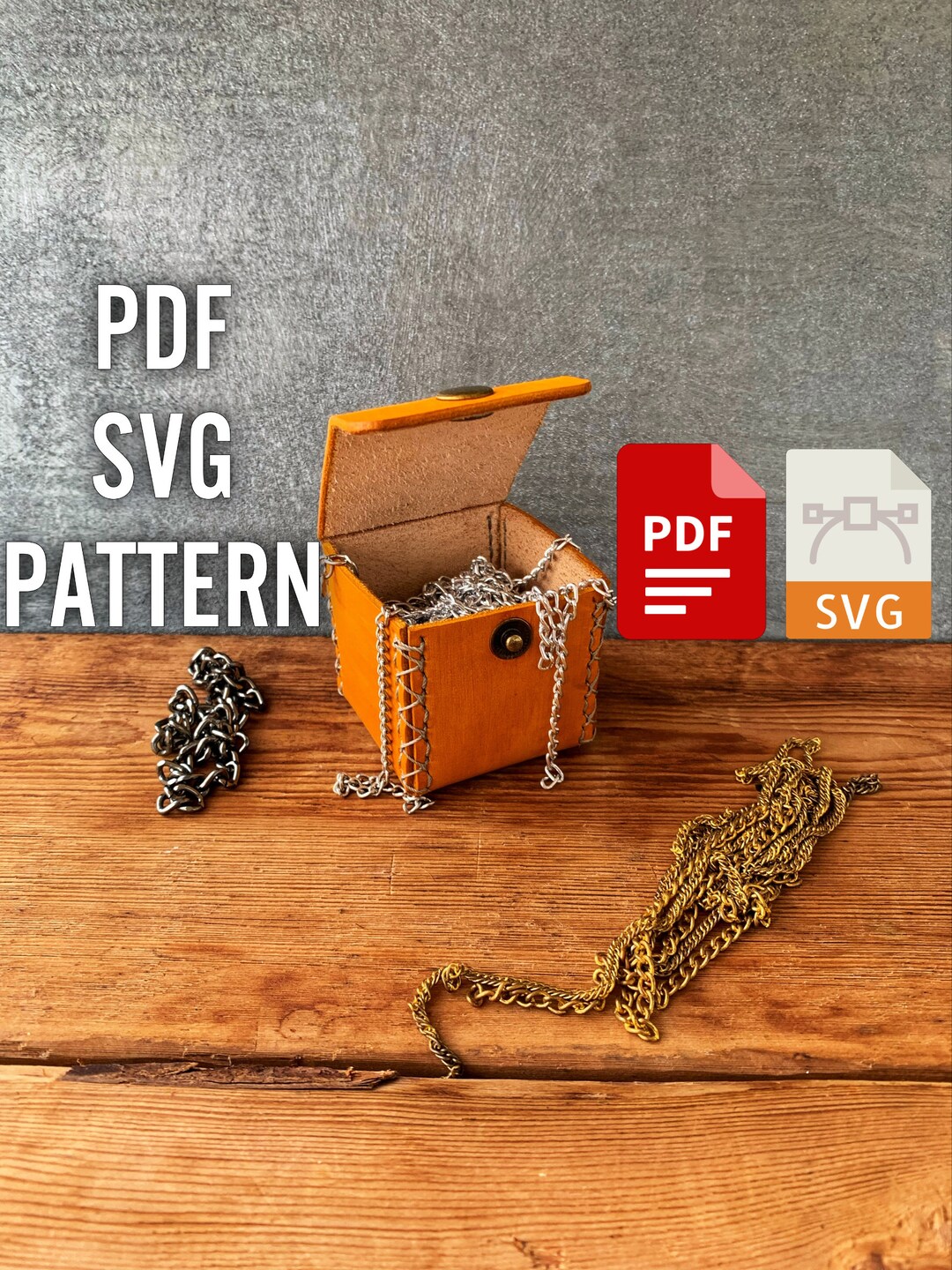 DIY Leather Pattern Jewelry Box Template Instant Download PDF & SVG ...