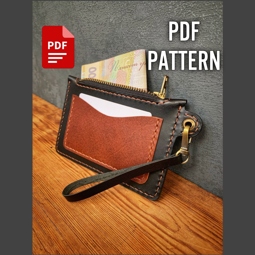 Leather Wallet With a Zipper. Coin Wallet Template PDF. Card Wallet ...