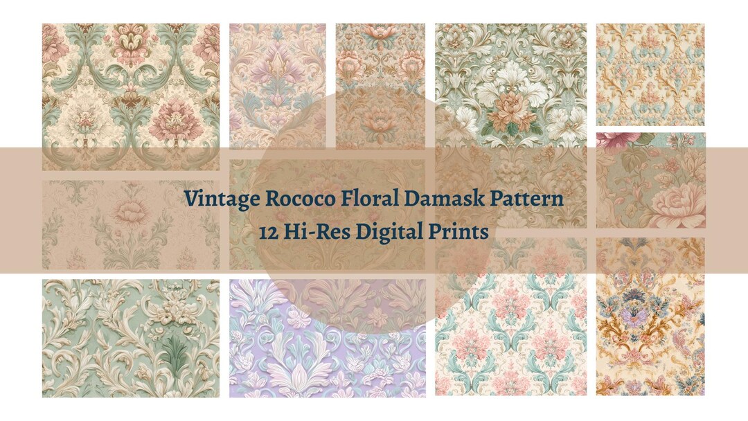 Ornate Rococo Paper, Elegant Damask, Marie Antoinette Scrapbook ...