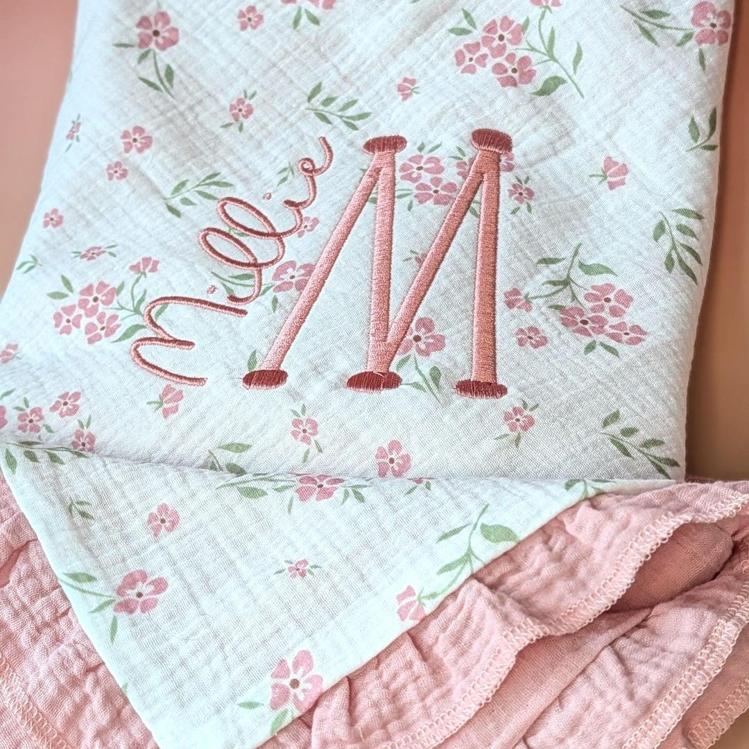 Personalized Baby Blanket Custom Name Monogram Gift Baby Shower Present ...