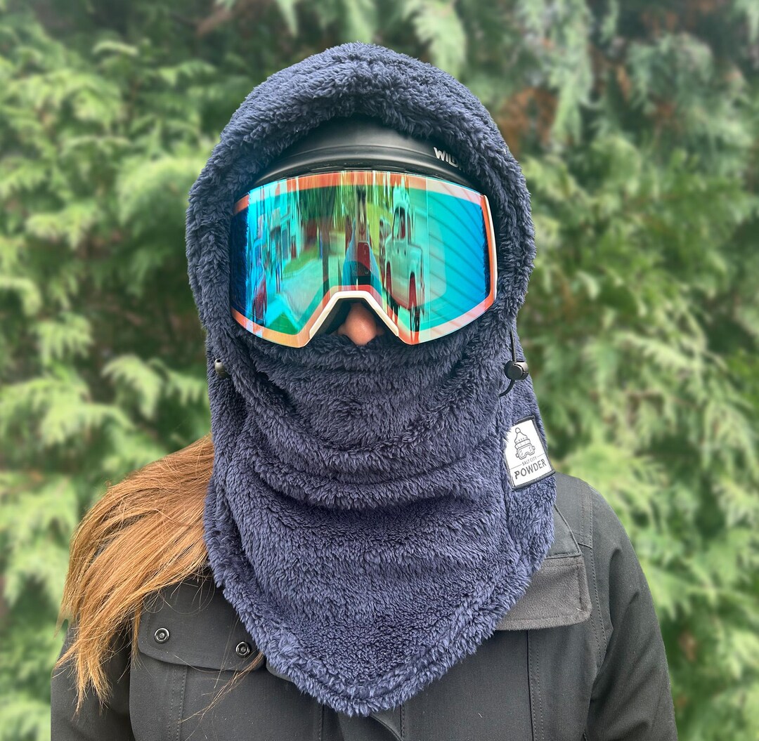 Navy Sherpa Ski Hood: Over-helmet Snowboard Balaclava - Etsy