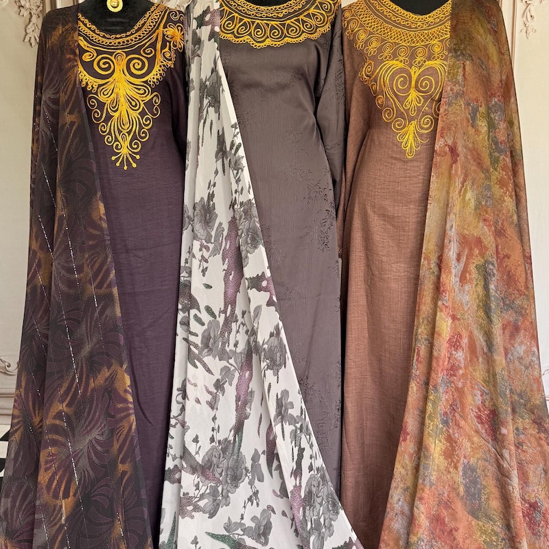 Gold Embellished Abayas - Etsy