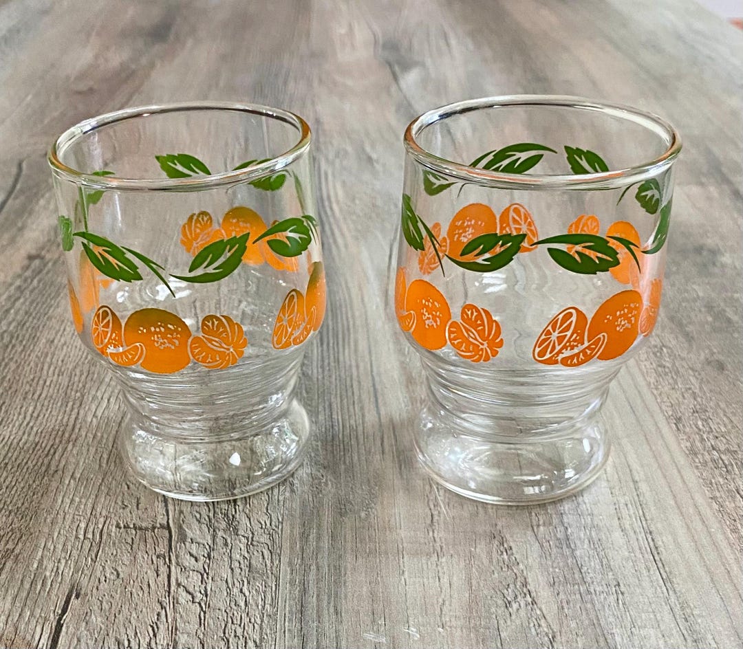 Vintage OJ Glasses/ Kitchenware - Etsy
