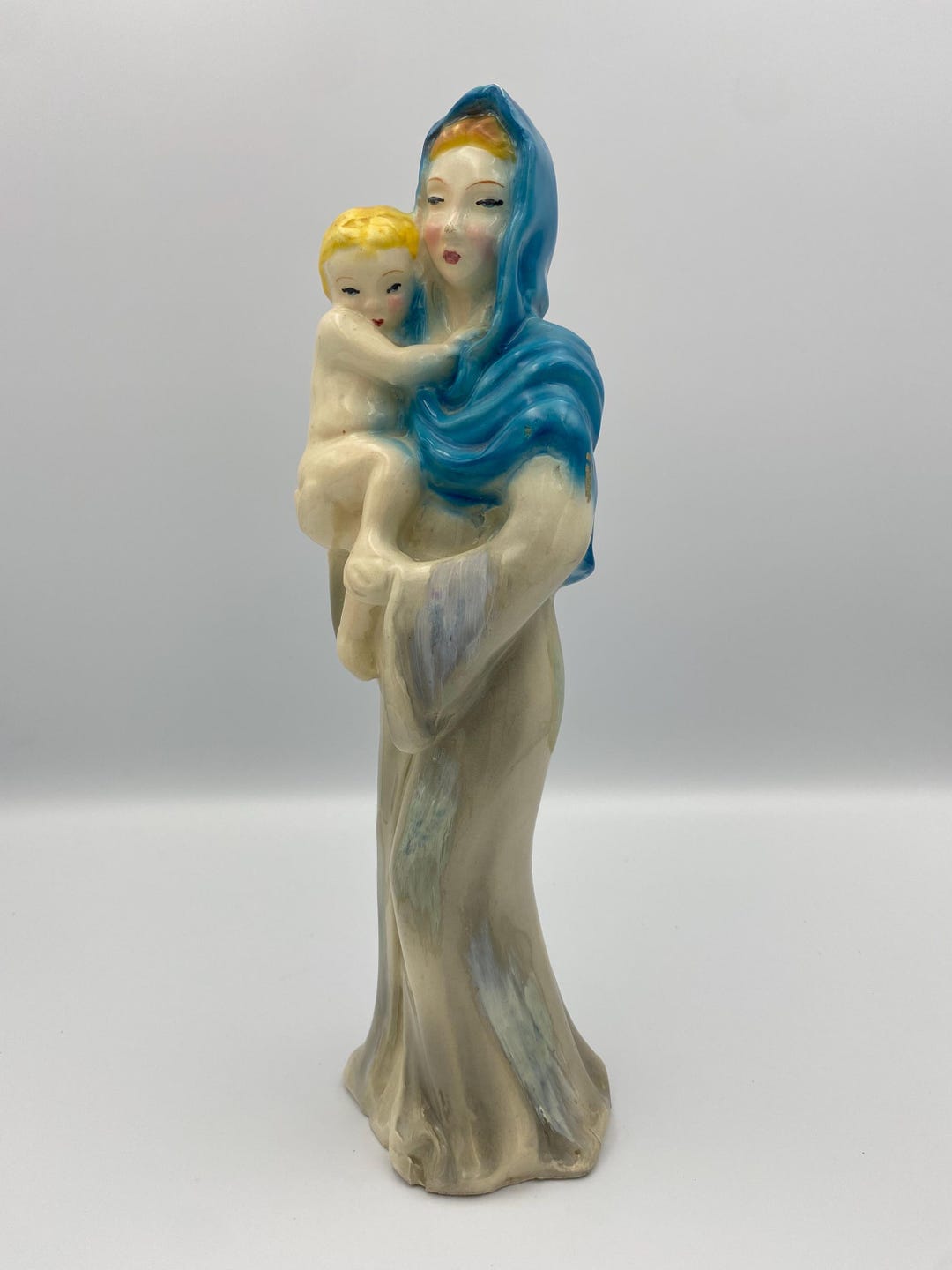 Madonna and Child Mary Jesus Nasco Italy Majolica 11 1/2” READ - Etsy