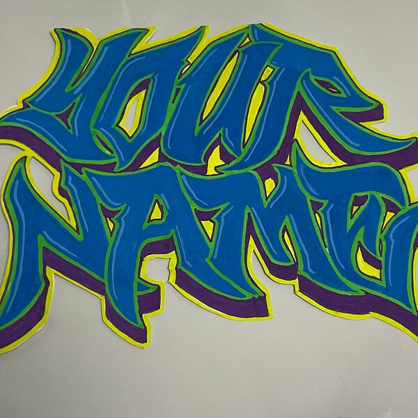 Custom Gold Stickers Graffiti - Etsy