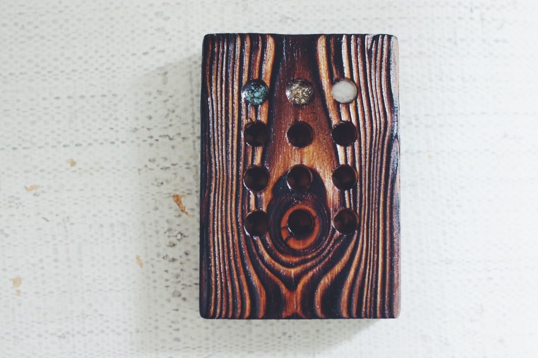 Vape Cartridge Organizer | Charred Pine Wood Block | 510 Cartridge ...