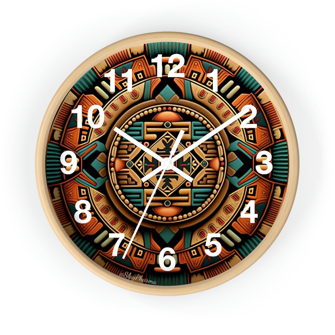Native American Pattern Wall Clock 2 W/ Numbers - Etsy