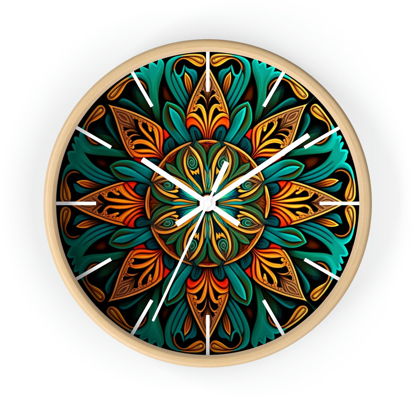 Mandala Wall Clock W/ Lines - Etsy