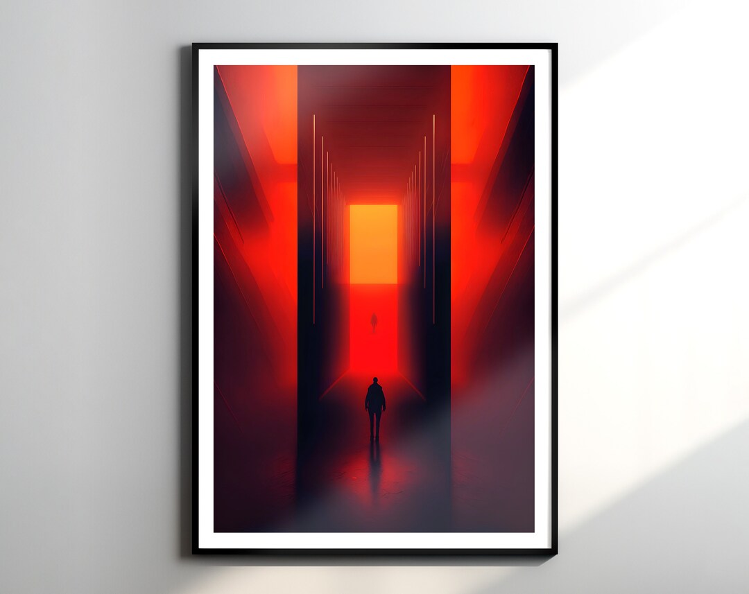 Minimalist Synthwave Red Neon Lights Reflection Artwork / Digital Art ...