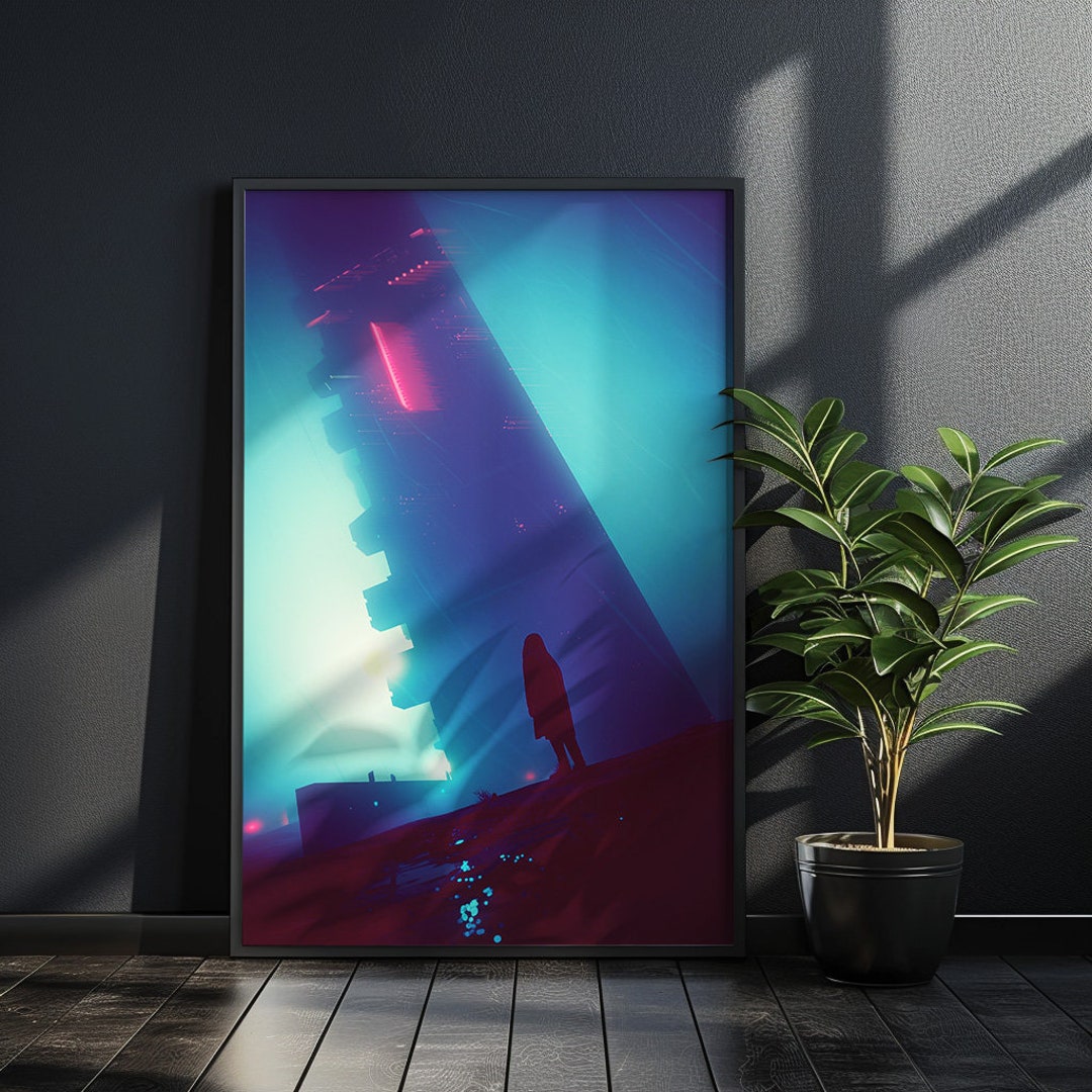 Cyberpunk Tower at Night, Neon Light, Futuristic Neo-noir Art, Blade ...