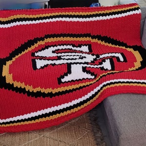 San Francisco 49ers Chunky Hand Knit Blanket - Etsy
