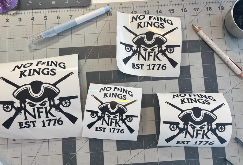No Kings Vinyl Decal | Patriotic Sticker | Revolutionary War Car Decal ...