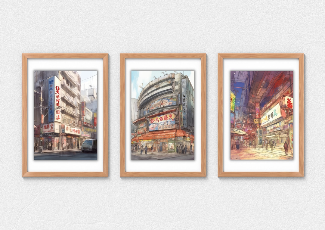 Digital Art Akihabara Japan Vibrant and Lively Wall Decor, Tokyo, Anime ...