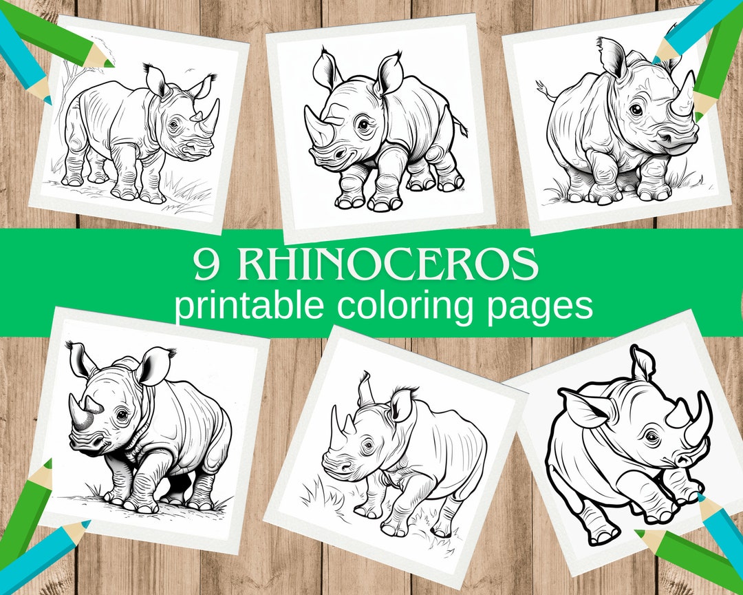 9 Rhinoceros Bunny Coloring Pages for Kids Toddlers Preschoolers ...