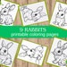 9 Rabbit Bunny Dinosaur Coloring Pages for Kids Toddlers Preschoolers ...